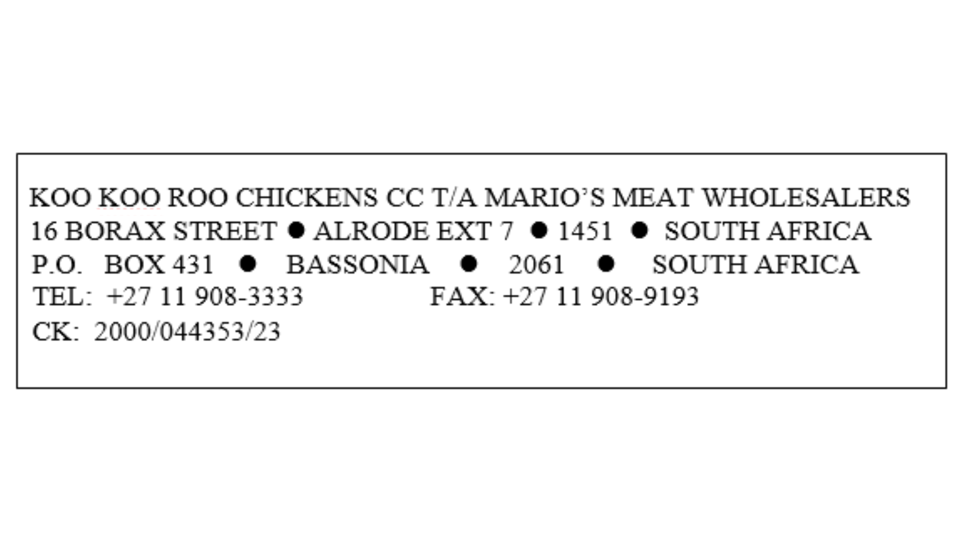 New Imports - Mario's Meat